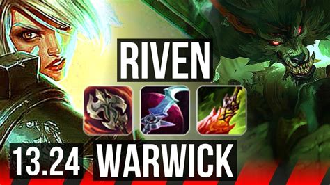 RIVEN Vs WARWICK TOP 14 0 0 9 Solo Kills Rank 6 Riven Legendary