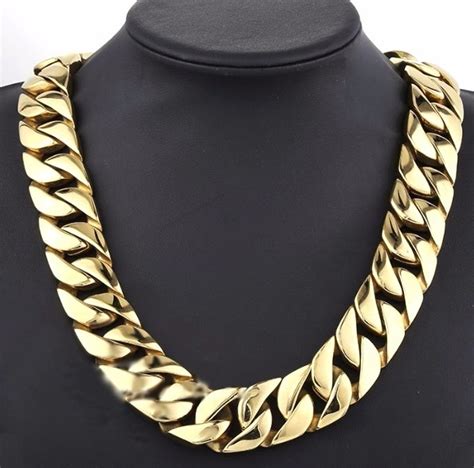 Cadena Cubana Barbada S Per Gruesa Kilogramos De Oro K