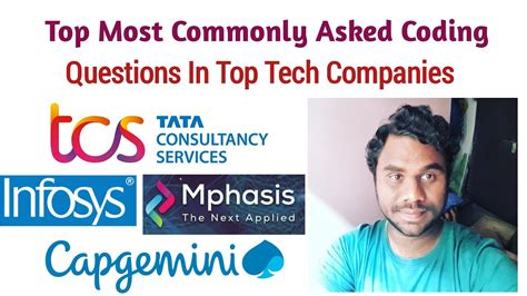 Most Commonly Asked Coding Questions In Top Tech Companies Like Tcs