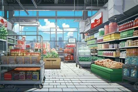 Supermercado Anime Visual Novela Juego Generar Ai Foto De
