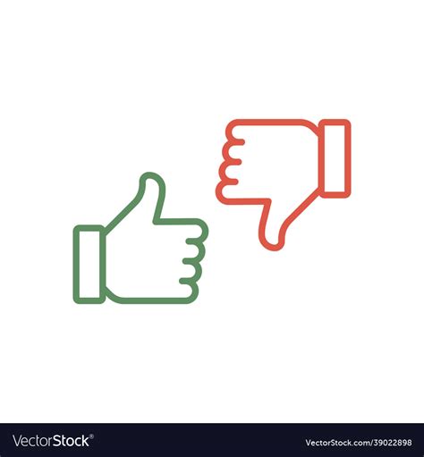 Like And Dislike Thumbs Up Down Icons Royalty Free Vector