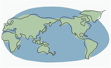 Mapa Mundial De Dibujo Continuo A Mano Alzada Vector En Vecteezy