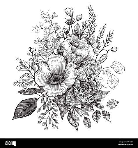 Dessin De Bouquet De Fleurs