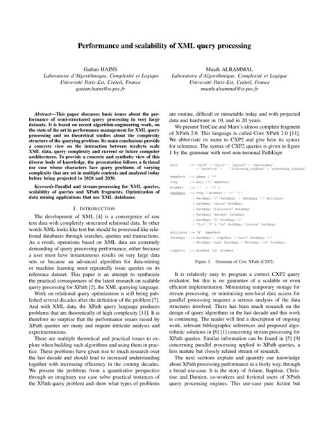pdf performance and scalability of xml query processing