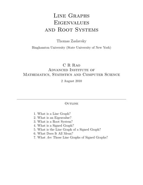 [pdf] line graphs eigenvalues and root systems thomas zaslavsky pdf document 1001883