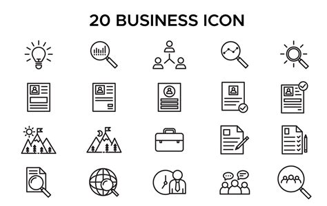 20 Business Icon Set Illustration Par Captoro Creative Fabrica
