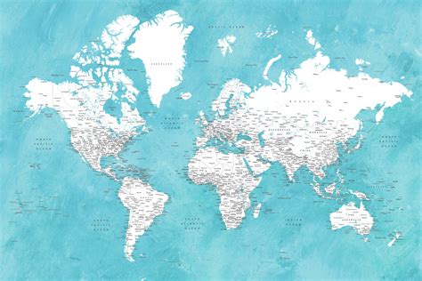 Cartina di Detailed world map with cities Idrak ǀ Cartine di città e