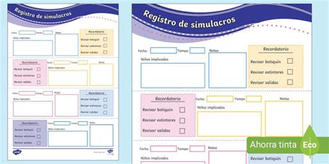 Registro De Simulacros De Emergencia Twinkl Teacher Made