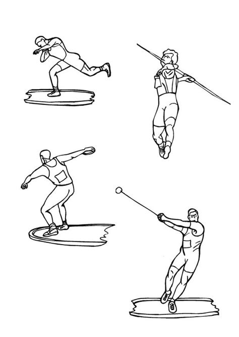 Coloriage Athl Tisme Lancer Coloriages Gratuits Imprimer Dessin