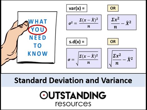 introduction to standard deviation and variance lesson teaching resources