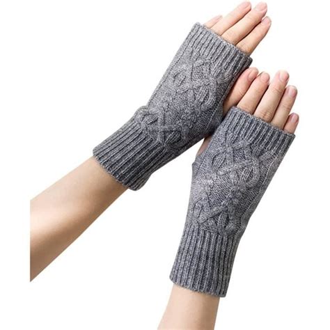 Mitaines Sans Doigts Tricot Es Cosplay Bras Kawaii Longueur Gants