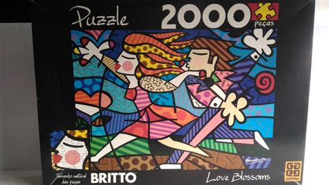 Quebra cabeças Romero Britto Love Blossoms Jogo de Tabuleiro Grow