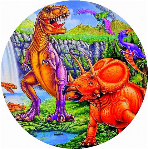OPŁATEK NA TORT DINOZAURY GRUBY OKRĄGŁY 20CM 11981174717 Allegro pl