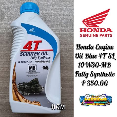 HONDA ENGINE OIL FULLY SYNTHETIC BLUE CAP 10W 30 MB 1LITER Lazada PH