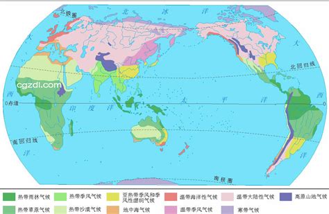 高清世界气候类型分布图大图 世界地理地图 初高中地理网
