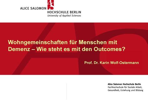 Wohngemeinschaften für Menschen mit Demenz Wie steht es mit den
