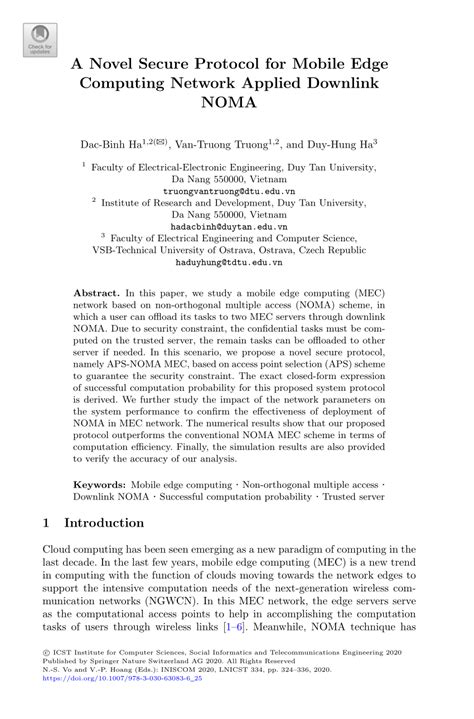 pdf a novel secure protocol for mobile edge computing network applied downlink noma