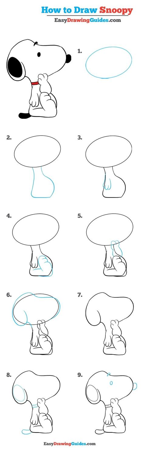 How To Draw Snoopy Easy Step By Step Drawing Guide By Dawn Dragoart