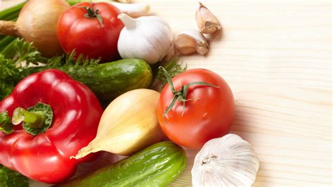 Wallpaper Some Vegetables Peppers Cucumbers Tomatoes Garlic Onion