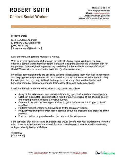 Sample Social Worker Cover Letter