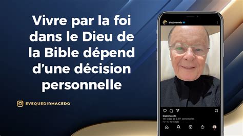 Vivre par la foi dans le Dieu de la Bible dépend dune décision