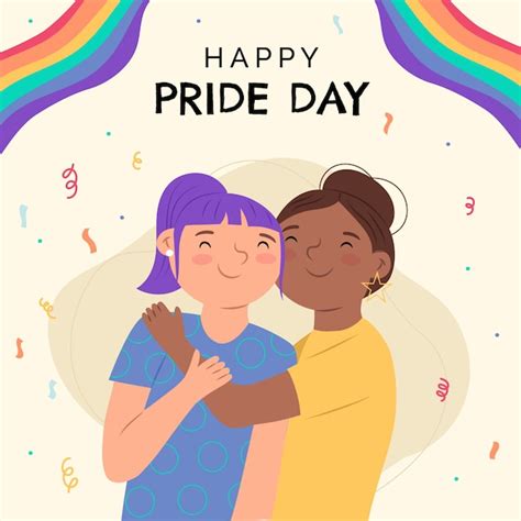 Mes del orgullo dibujado a mano ilustración lgbt plana Vector Gratis