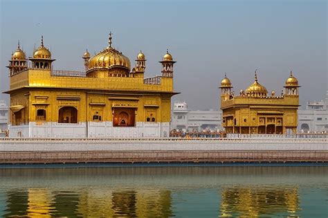 O Templo de Ouro em Amritsar Punjab Índia o ícone mais sagrado e