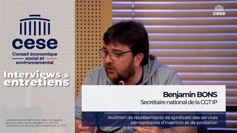 Benjamin BONS CGTSPIP Le Sens De La Peine CESE YouTube
