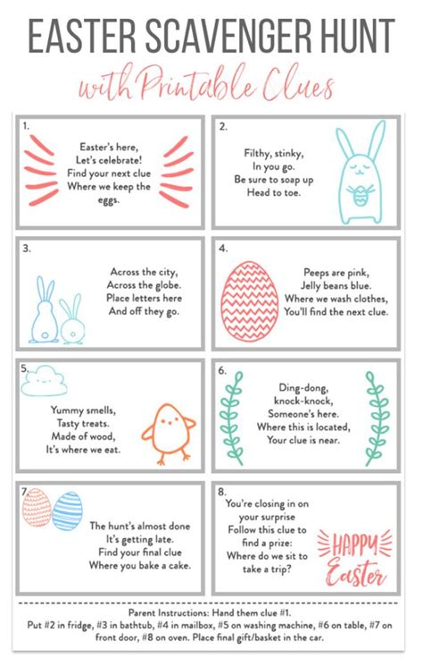 Outside Easter Scavenger Hunt Clues
