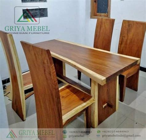 Set Meja Trembesi 4 Kursi Murah Furniture Jati Jepara