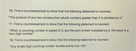 solved 16 find a counterexample to show that the following