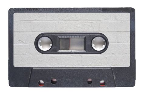 Cassette à Bande Magnétique Avec étiquette Murale En Brique Photo Premium