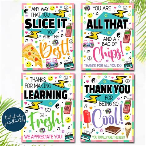 80s 90s Theme Staff Teacher Appreciation Printable Decor Signs In 2023