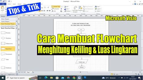 Cara Membuat Flowchart Menghitung Keliling Dan Luas Lingkaran YouTube