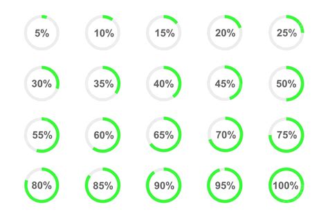Animated Loading Bars With Numbers Symbols For Website Vector
