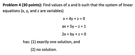 solved problem 4 30 points find values of a and b such