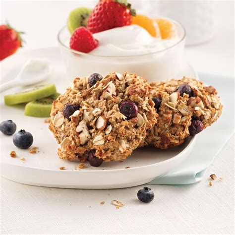 Biscuits déjeuner bananes et bleuets Les recettes de Caty