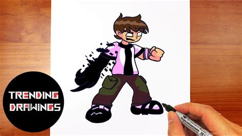 Cómo dibujar el personaje FNF MOD Pibby Ben Easy paso a paso
