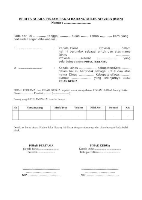 17 Contoh Surat Berita Acara Serah Terima Barang Doc Hot Sex Picture