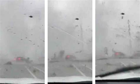 Vídeo mostra o momento em que carro é arremessado no ar por tornado