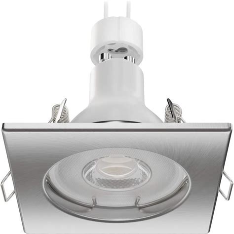 Spot Encastré Au Plafond Rir Cadre D Encastrement Chromé Mat Carré Gu10