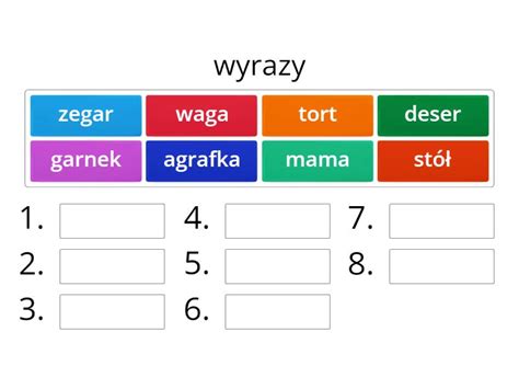U Wyrazy W Kolejno Ci Alfabetycznej Ustaw W Kolejno Ci