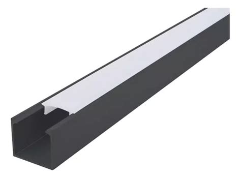 Kit Perfil Aluminio Tiras Led Negro Sobrepuesto 2mt Meses sin interés