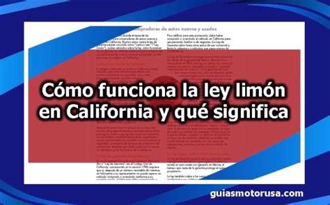 ᐈ Cómo funciona la ley limón en California y qué significa