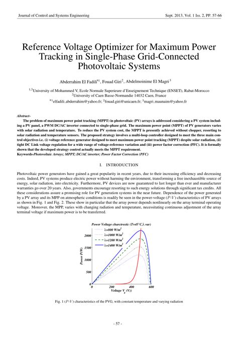 pdf reference voltage optimizer for maximum power tracking in single phase grid connected