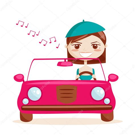 Retro Girl Driving Stock Vector Kariiika 18220831