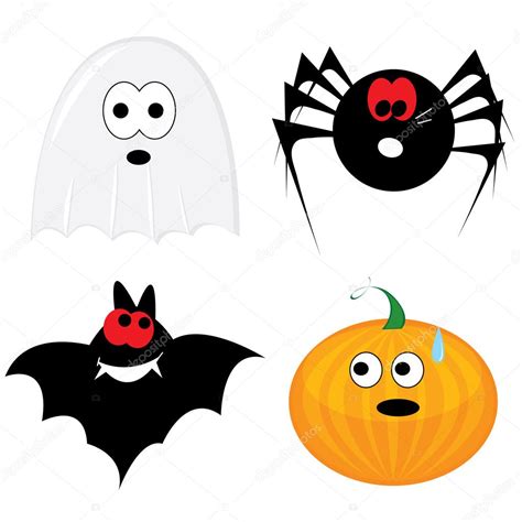 Dibujos Animados De Halloween Conjunto De Iconos Vector De Stock