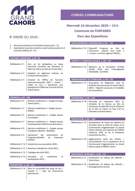 Calaméo Conseil communautaire du 16 décembre 2020