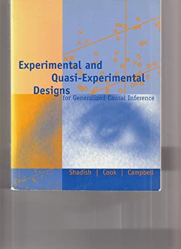 Pre Owned Experimental And Quasi Experimental Designs For Generalized