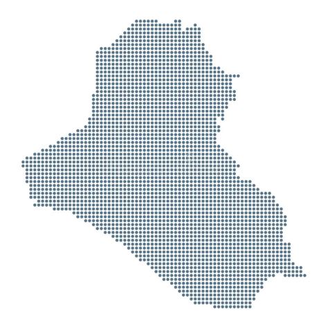 Iraq Map Vector Solid Contour And State Regions Stock Illustration